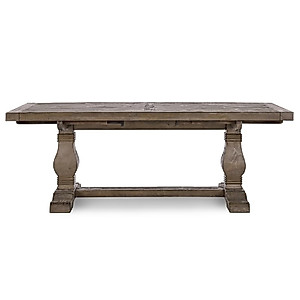Kosas Home Quincy Reclaimed Pine Extension Dining Table in Weathered Brown