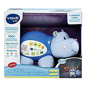 VTech Baby Lil' Critters Soothing Starlight Hippo, Blue