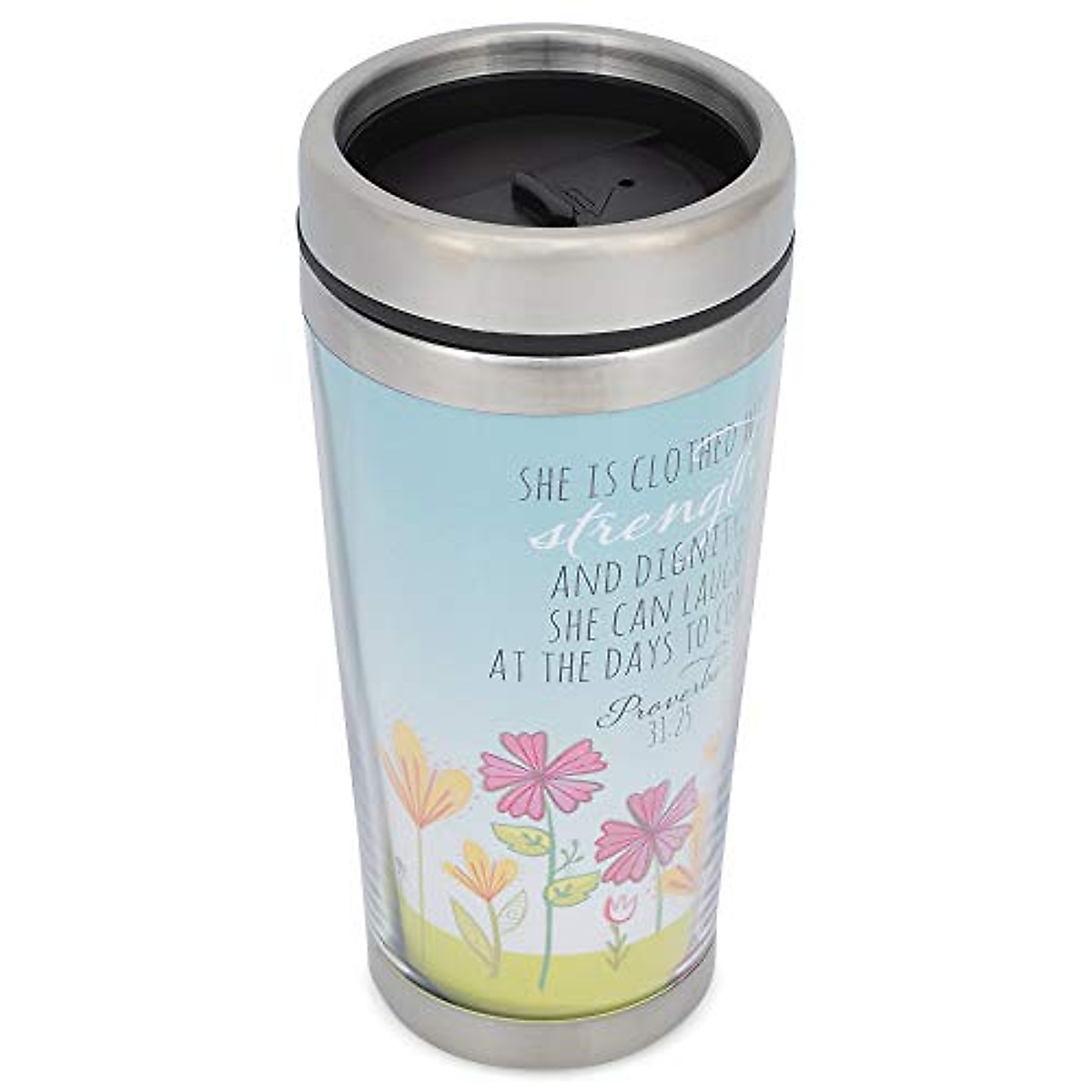 Proverbs 31 Woman Blue Sky Sketch 16 Oz. Stainless Steel Insulated Travel Mug with Lid