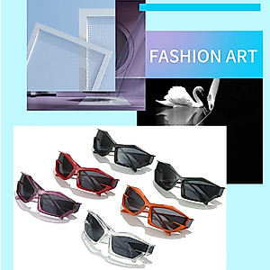 BAWUYI Futuristic Y2K Sunglasses for Men Women Sports Wrap Around Shield Cat Eye Glasses Alien Shades (Silver Frame - Mirror Silver Lens)