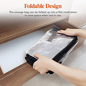 Lifewit 6 Pack Clear Clothes Storage Bags, 60L Plastic Blanket Storage Bags, Vinyl Foldable Moving Bags with Zipper, Closet Organizers and Storage Containers for Bedding, Duvet, Pillow