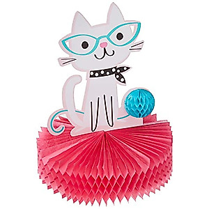 Creative Converting 329406 Cute Cats Honeycomb Centerpiece Party Supplies - 1 Pc Multicolor, 12" x 9"