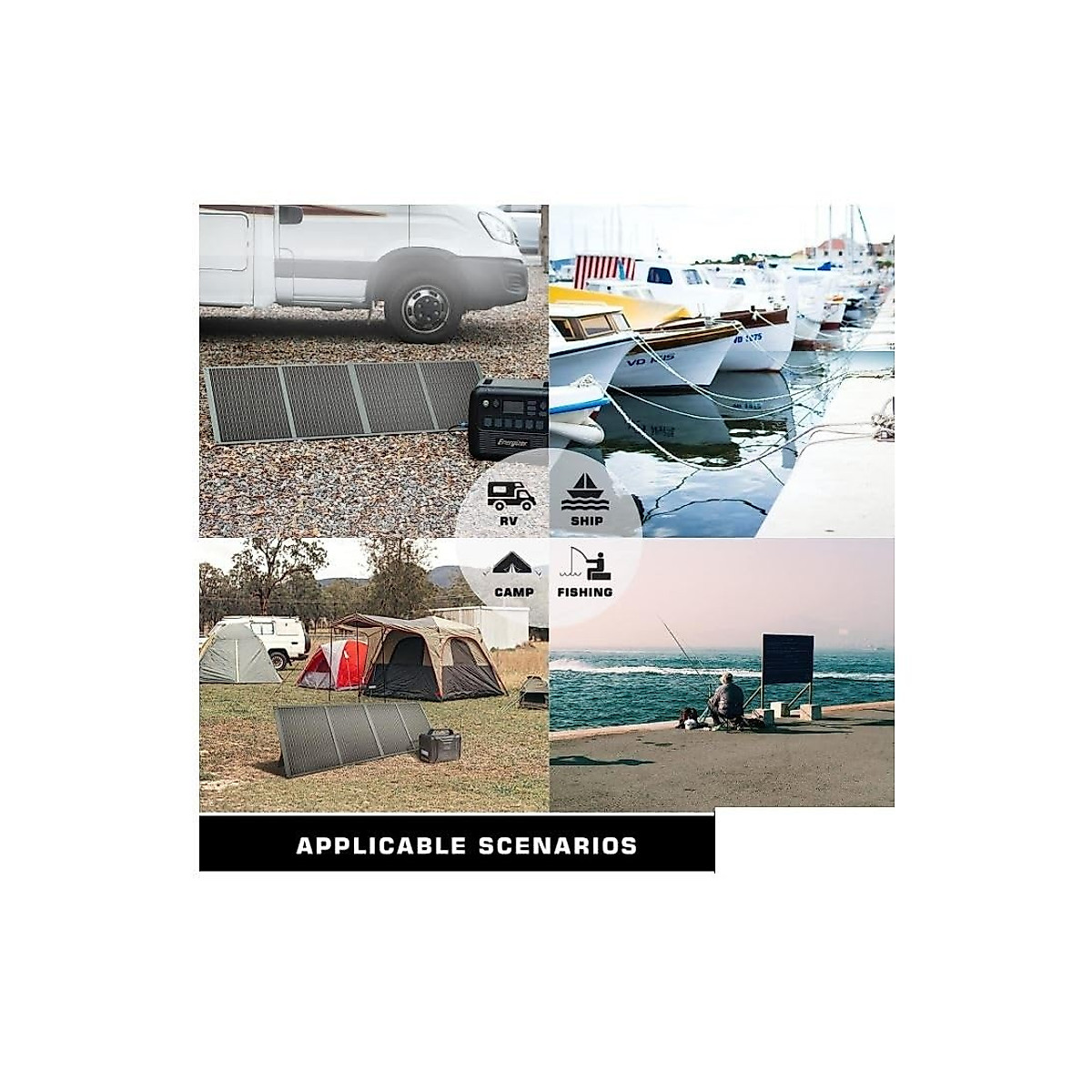 110W Portable Solar Panel for Portable Power Station & Foldable Solar Panels Cell Solar Charger Power Equipment for Outdoor Camping Fishing RV Outdoor