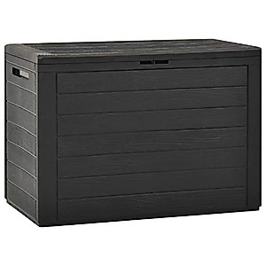 vidaXL Patio Storage Box Garden Cushion Deck Outdoor Storage Chest Storing Pillow Tool Box Blanket Indoor Interior Container Anthracite 38.7"