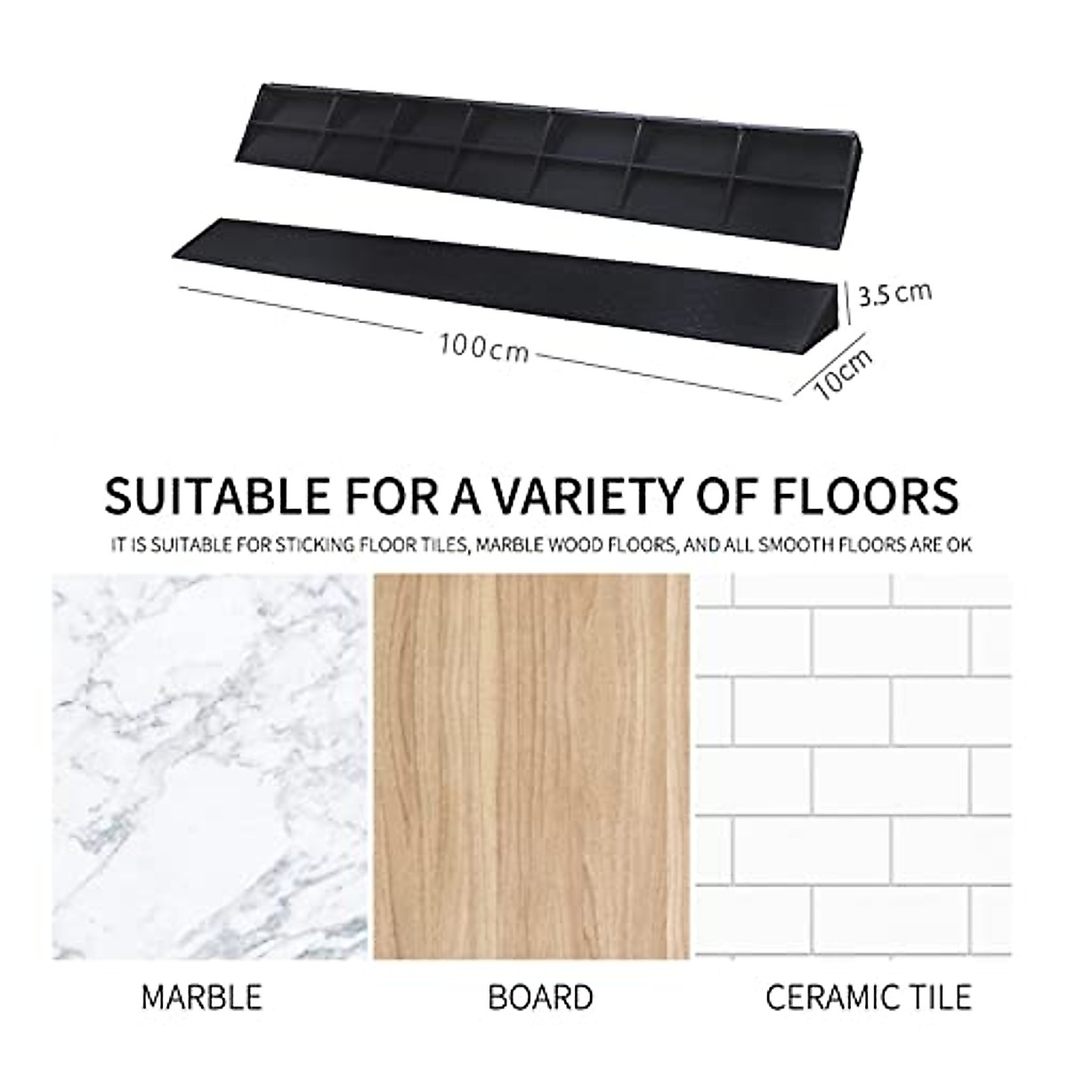 QUTBAG Doorway Plastic Threshold Ramps Lightweight Durable Rise Threshold Ramp for Wheelchair Scooter Wheelchair Sweeping Robot Non-Slip Ramp for Home Bathroom Garage (Size : 39.3x3.9x1.4inch)