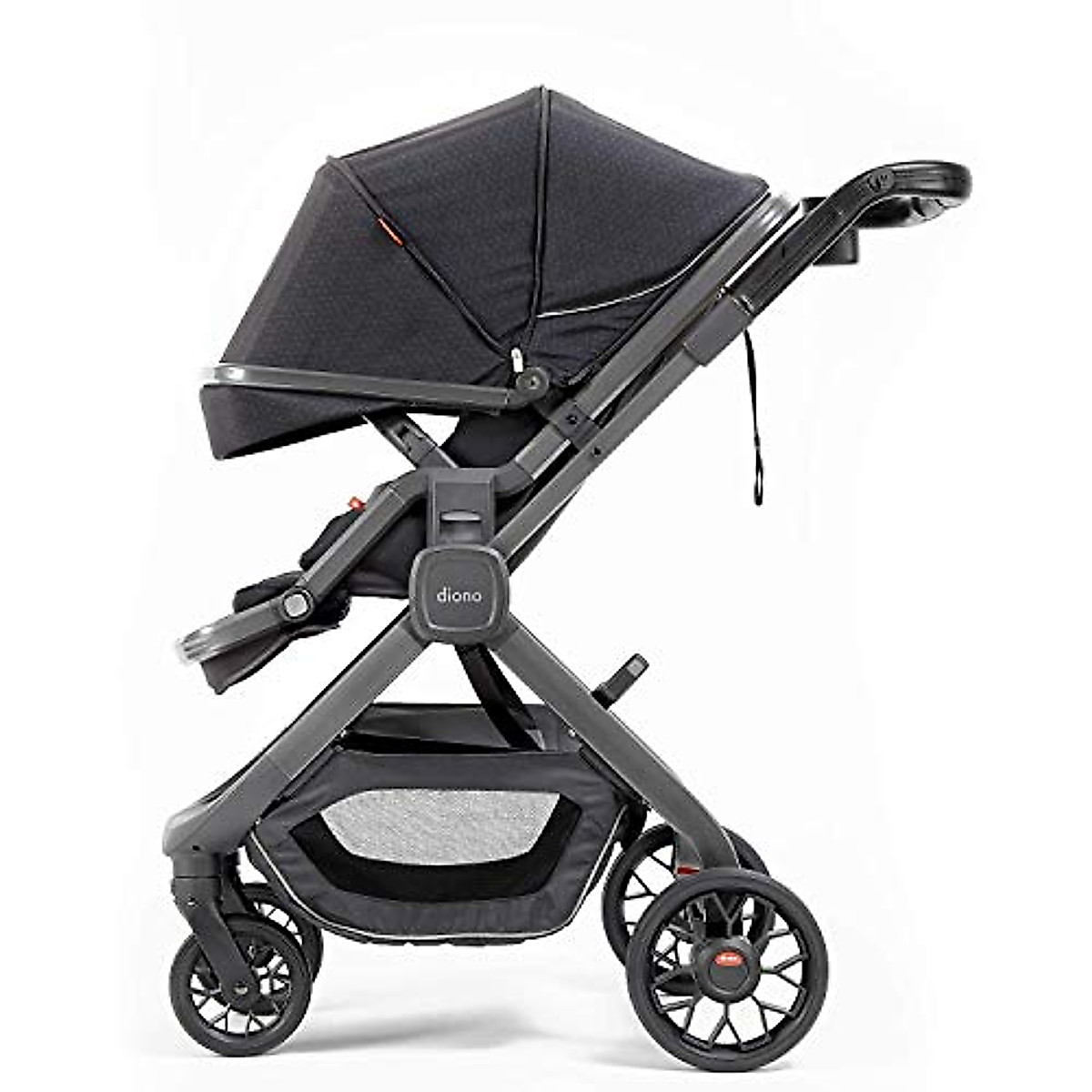 Diono Quantum2 3-in-1 Multi-Mode Stroller for Baby, Infant, Toddler Stroller, Car Seat Compatible, Adaptors Included, Compact Fold, XL Storage Basket, Black Cube