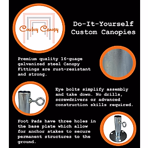 Carport Kit, 20' x 20' High Peak Canopy Fittings, DIY Metal Carport Frame Parts, 1-1/2" EMT Fittings