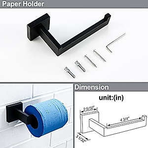 BAGNOLUX Matte Black Bathroom Accessories Set, 4-Piece Wall Mounted Towel Bar Set Towel Racks for Bathroom Heavy Duty, 23.6 Inch