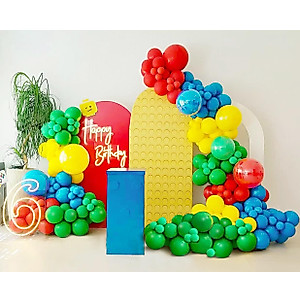 BAUANOOY Red Yellow Blue Green Balloons, 60pcs 12 Inch Latex BaIloons Colourful Confetti BaIloons for Baby Shower Carnival Circus Birthday Party Decorations