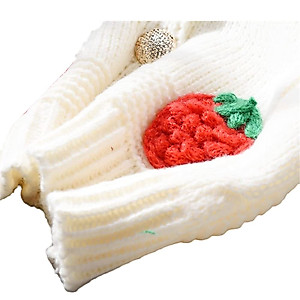Womens Kawaii Strawberry Knit Cropped Sweater Cute Cardigan Aesthetic for Teen Girls Floral Y2k Korean School Uniform Jacket