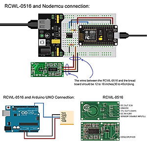 6PCS RCWL-0516 Microwave Radar Motion Sensor Module for Arduino ESP8266 Nodemcu Wemos Smart Switch Module Human Body Induction Detector 5-7M Distance 4-28V 100mA Rat Cat Detector