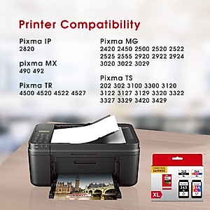 PG 243 CL 244 XL Ink Cartridges,Black and Color Combo Pack, Remanufactured Ink Cartridge Replacement for Canon PG243 CL244 XL Compatible for TS3122 MX492 MG2522 MG2922 MG2420 TR4520 Printer