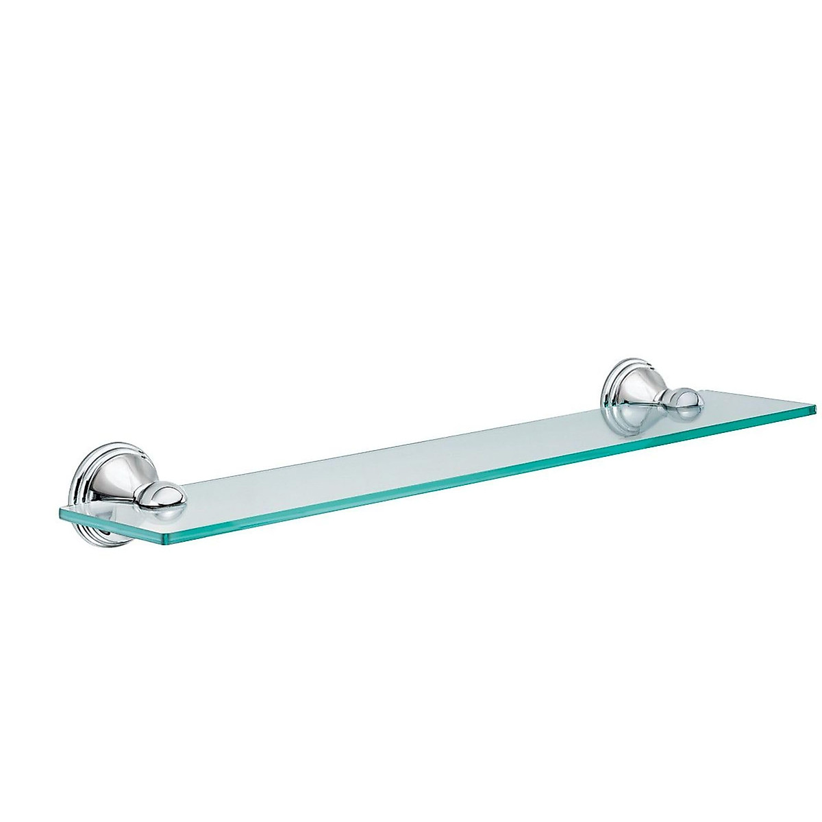 Moen DN8490CH Preston Collection 19.5-Inch Wide x 4-Inch Deep Decorative Glass Bathroom Vanity Shelf, Chrome