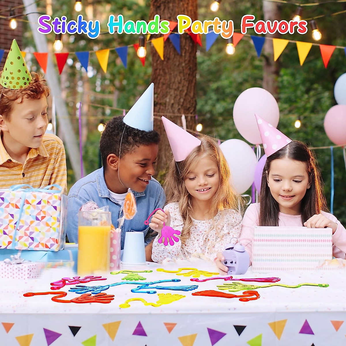 PICcircuit Sticky Hands Bulk 30 PCS Party Favors for Kids 4-8,8-12 Year Stretchy Sticky Hand Feet Christmas Goodie Bags Stuffers for Kids Small Mini Classroom Prizes Bulk Birthday Party Slap Hand