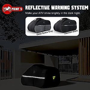 LI LIBZAKI ATV Cover Waterproof 4 Wheeler Cover Quad Cover All Season Weather Proof Outdoor UV Protection for Polaris Kawasaki Yamaha Suzuki Can-Am Black