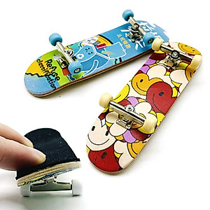 Pro Fingerboard Complete 30mm Skateboard Mini Small Hand Skate Professional Finger Board Full Wood Maple Wheels with Bearings for Kids (B1)