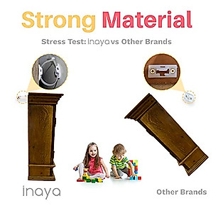 Inaya 12-Pack Heavy-Duty Anti-Tip Furniture Straps- Home Furniture Wall Anchors for Baby Proofing Dressers, Cabinets, Closets, Bookshelves and TVs - Child Safety Earthquake Secure Mount Anchors