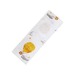 Malabar Baby Certified Organic Swaddle Blanket | Luxurious Cotton Muslin Blankets for Girls & Boys | Baby Receiving Swaddles for Newborns & Infants | Unique Shower Gift (Hot Air Balloon)