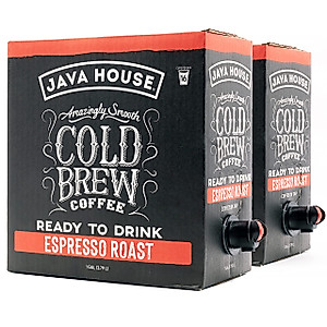 Java House Cold Brew Coffee On Tap, (128 Fluid Ounce Box) Not a Concentrate, No Sugar, Ready to Drink Liquid (Espresso, Pack of 2)