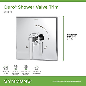 Symmons 3600-TRM Duro Shower Valve Trim in Polished Chrome (Valve Not Included)