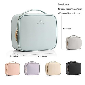 Vlando Toiletry Bag, Large Wash Bag, Travel Cosmetic Make-up Bag, Multi-compartment with Dividers for Cosmetics Makeup Brushes Toiletry Jewelry Accessories, Beige