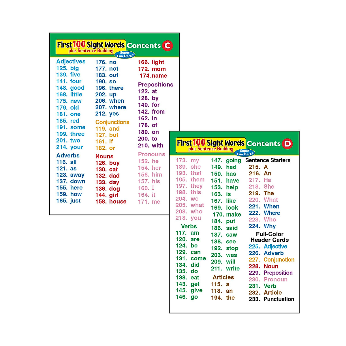 Super Duper Publications | Sight Words Plus Sentence Building Fun Deck Card Bundle | Educational Learning Resource for Children