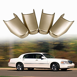 Automkt 4 Pcs Car Door Pull Strap End Caps Fits for 2003-2011 Lincoln Town Car 4.6L V8 Replaces 3W1Z-5422670-AAC Gold