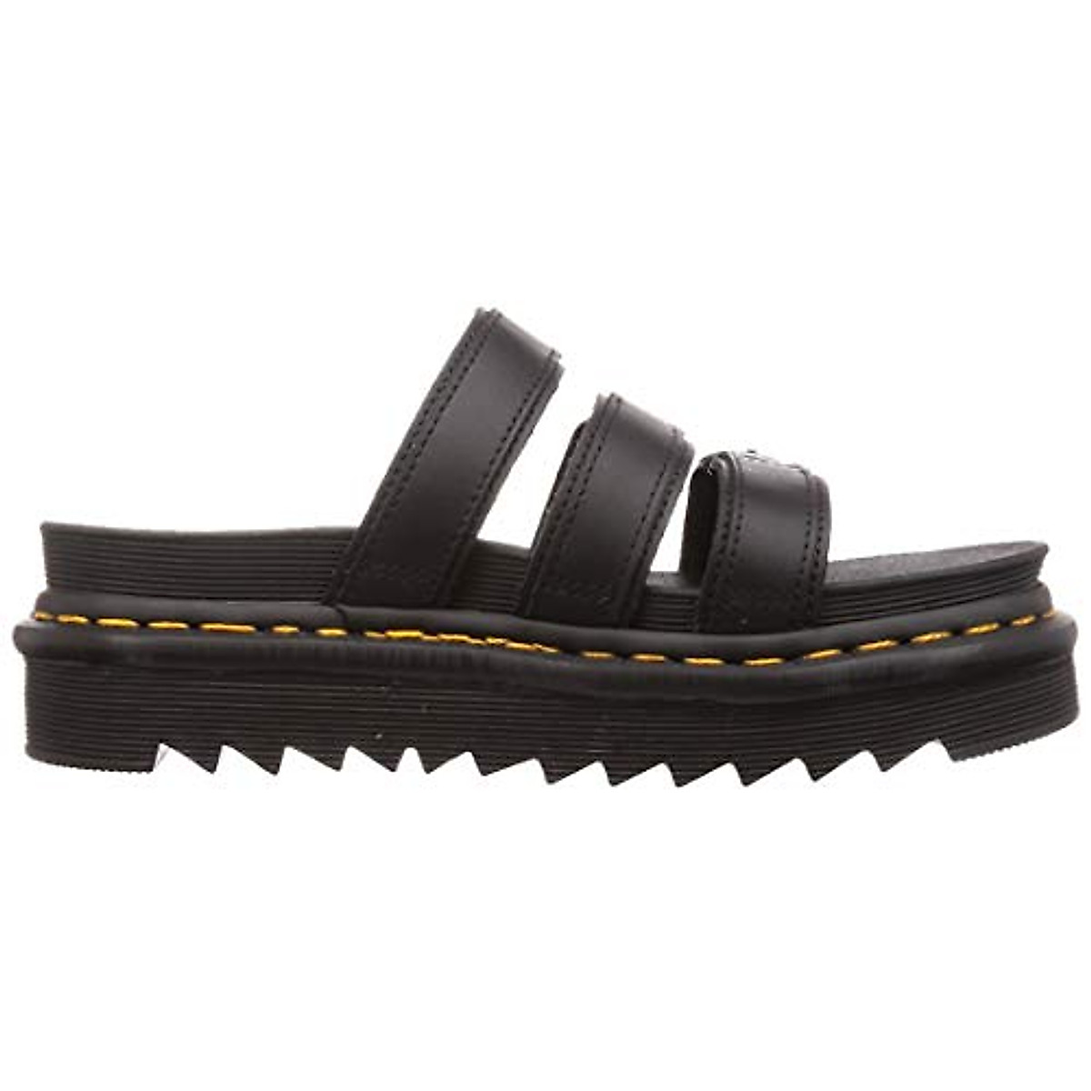 Dr. Martens womens Slide Sandal, Black Hydro Leather, 6 US