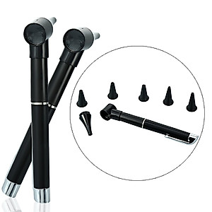 ZJchao Clip Otoscope, LED Penlight Otoscope Adult Child Professional Home Ear Care Magnifying Lens Flashlight Light Pen with 5 Sized Speculas Head