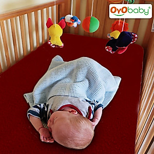 OYO BABY Waterproof Crib Sheet - 28" x 20" Maroon