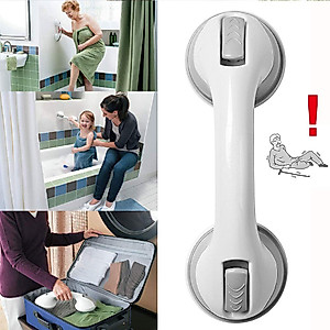 RedDreamer Suction Grab Bar, Portable Shower Suction Handle Bar Suction Grip Bar Bathtub Handle with Strong Hold Suction Cup Fitting and Rapid Release for Bathroom/Shower/Bathtub, Set of 2