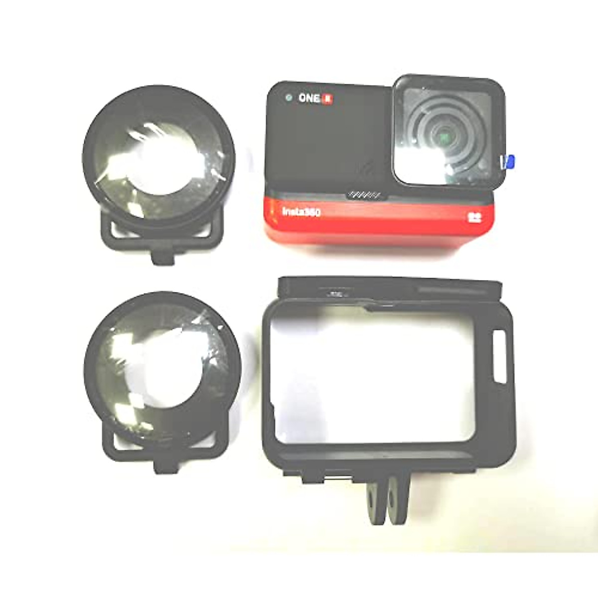 For Insta360 ONE R Sports Camera Case Protective Housing Insta360 ONE R Accessory Camera Accessories Protective Frame Anti-fall Bezel Protective Cases (Insta360 ONE R, Black) A456