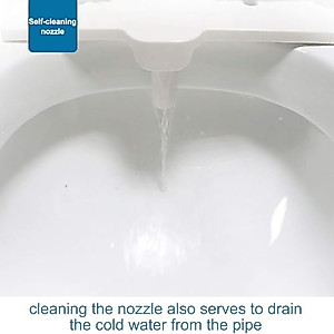 oiakus Left Hand Bidet Toilet Seat Attachment, Bidet Attachment, Hot&Cold Fresh Water Spray Bidet with Self-Cleaning Nozzles, Water Pressure Control, for Non Electric Toilet