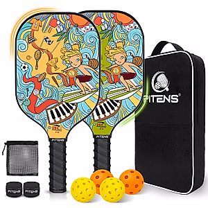 Pickleball Paddles, USAPA Approved Fiberglass Surface Pickleball Set with Pickleball Rackets, Pickle Ball Paddle Set ​for Men Women