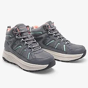 ANJOUFEMME Hiking Boots Women Waterproof Lightweight Outdoor Trekking Camping Trail Grey Hiking Boots Winter Ankel Hiking Boots