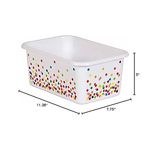 Teacher Created Resources® Confetti Small Plastic Storage Bin, Pack of 3