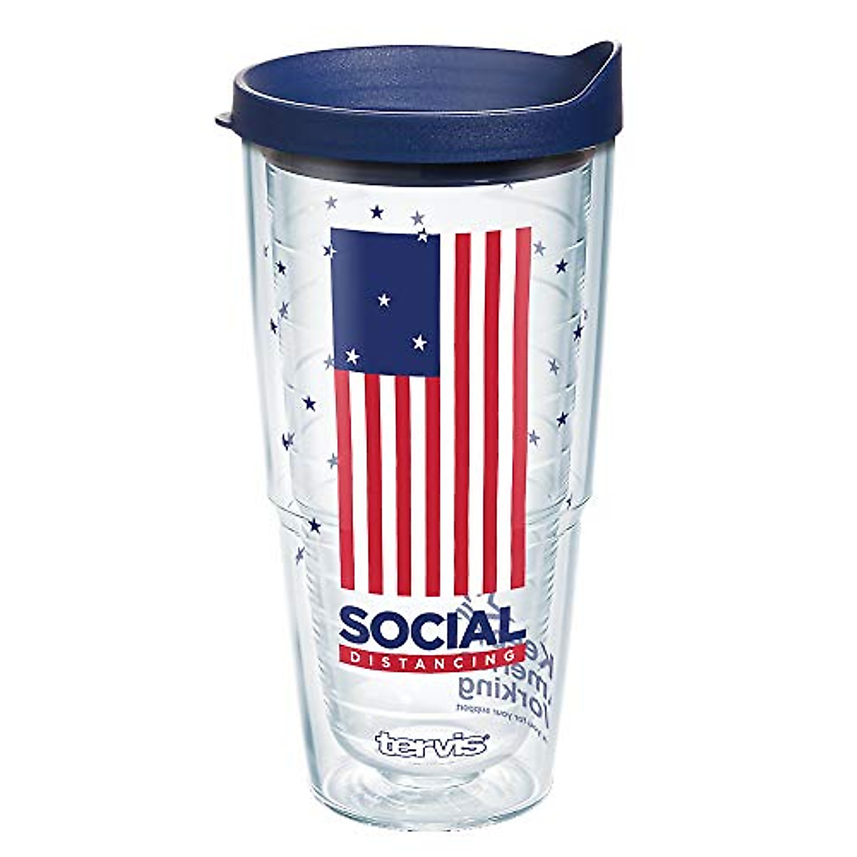 Tervis Social Distancing USA Insulated Tumbler 24oz Clear