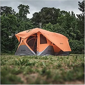 Gazelle GT800SS T8 Extra Large 4 to 8 Person Capacity Family Portable Instant Pop Up Outdoor Shelter Camping Hub Tent, Orange
