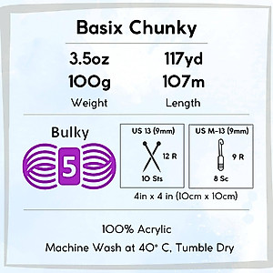 Premier Yarns Basix Chunky Sage 1145-31 (6-Skeins - Same Dye Lot) Chunky Bulky #5 Acrylic Yarn for Crocheting and Knitting - Bundle with 1 Artsiga Crafts Project Bag