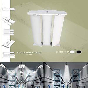 LED High Bay Light Fixture,2FT Dimmable High Bay Shop Light with 30°60°90°Angle Adjustable,150W(Equal to 600W or 6 Lamp Fluorescent Linear),22500LM Super Bright,Commercial/Industrial Lighting