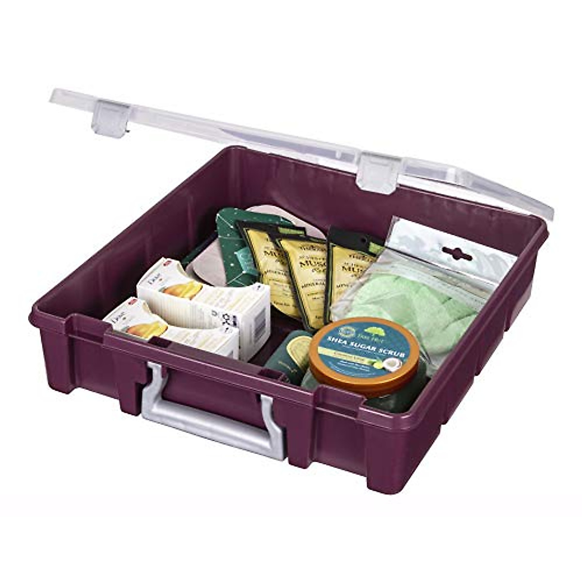 AB Designs 6955ABDP Super Satchel 1-Compartment Open Core, Stackable Home Storage Organization Container, Plum