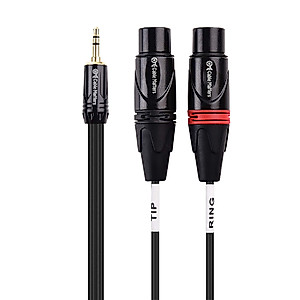 Cable Matters 3.5mm 1/8 Inch TRS to 2 XLR Cable 6 ft, Male to Female Aux to Dual XLR Breakout Cable
