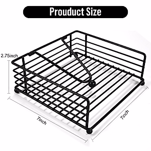 Fengzhe Napkin Holder for Table, Suitable for Kitchen, Restaurant, and Outdoor Use, Paper Cocktail Napkin Holder that Matches Various Dining Room Decor Styles, Black (7'' x 7''x 2.75'', Matte Black)