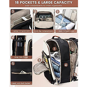 LOVEVOOK Large Travel Backpack for Women & Men, 40L Carry on Backpack for Airplanes, TSA Personal Item Travel Bag fits 17" Laptop, Waterproof Travel Essentials Airline Approved with 3 Packing Cubes
