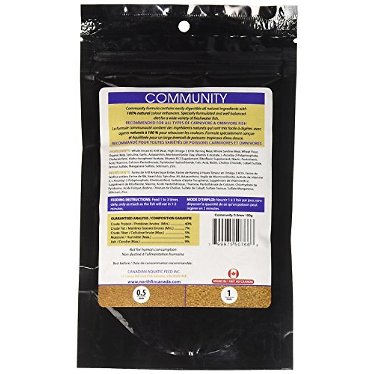 Northfin Community Formula, 0.5 mm, Sinking Pellets, 100 g