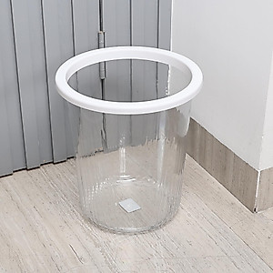 Bringer 2.6 Gallon Acrylic Clear Round Small Wastebasket for Bathroom, Bedroom, Kitchen, 4 Pack Plastic Small Trash Can