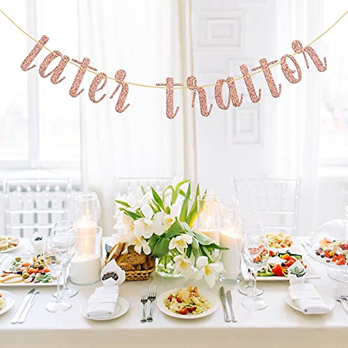 Belrew Later Traitor Banner, Job Chang Party Decor, Farewell Retirement Party, Last Day Office Party Decoration Supplies, Glittery Rose Gold