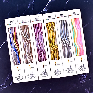Curved Wax Party Cake Candles (Rainbow)