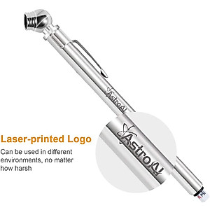 AstroAI Pencil Tire Pressure Gauge 2 Pack, Tire Gauges for Tire Pressure (10-75PSI), air Pressure Gauge for Tires, Stainless Steel Body, and Metal Made Nozzle 3 Measurements for Cars, Bikes, Vehicles