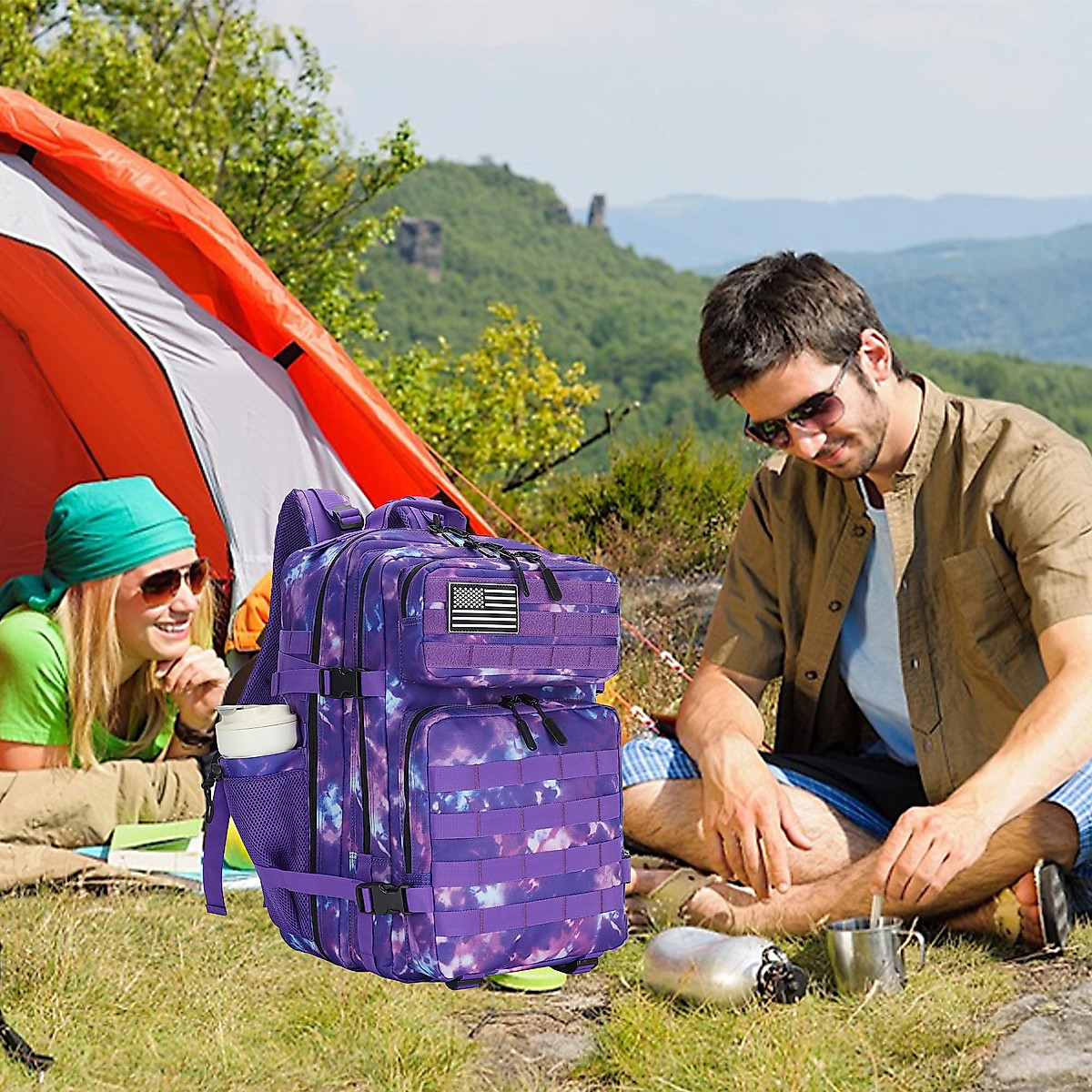 KXBUNQD Casual Daypack Lightweight School Bag for Men Women Travel Rucksack Large Outdoor Waterproof BackPack with Molle System